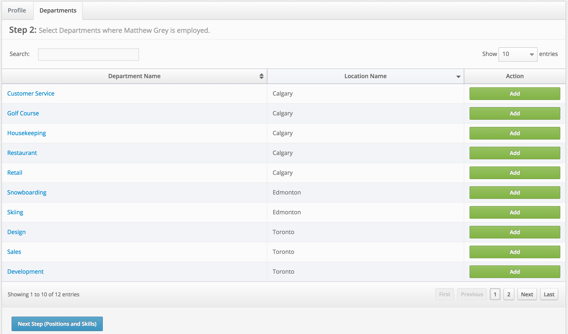 Creating an Employee on the Users List