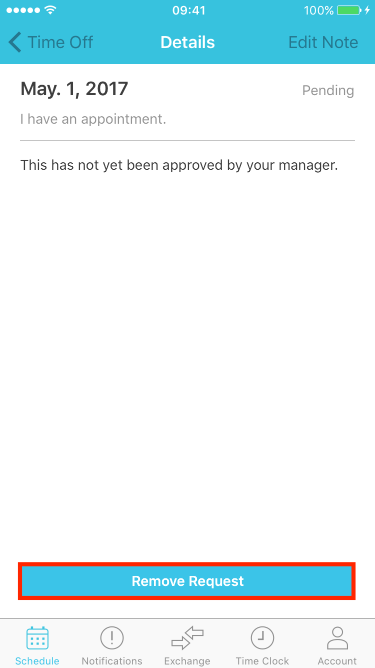 How to Remove a Time Off Request