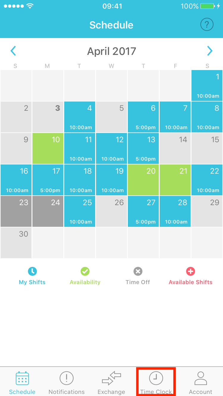 How to Clock In or Out for a Shift