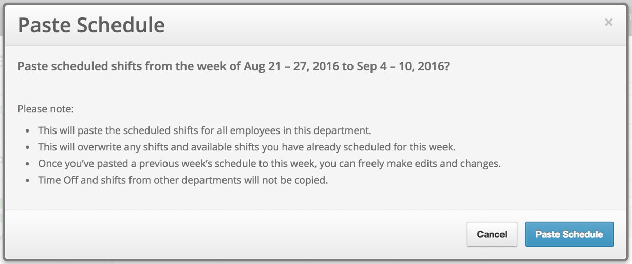 Copy and Paste a Full Week Schedule