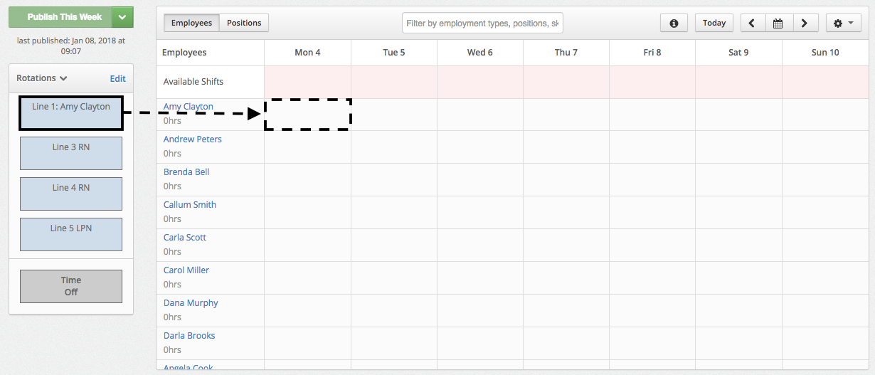 Adding a Rotation from the Department Schedule