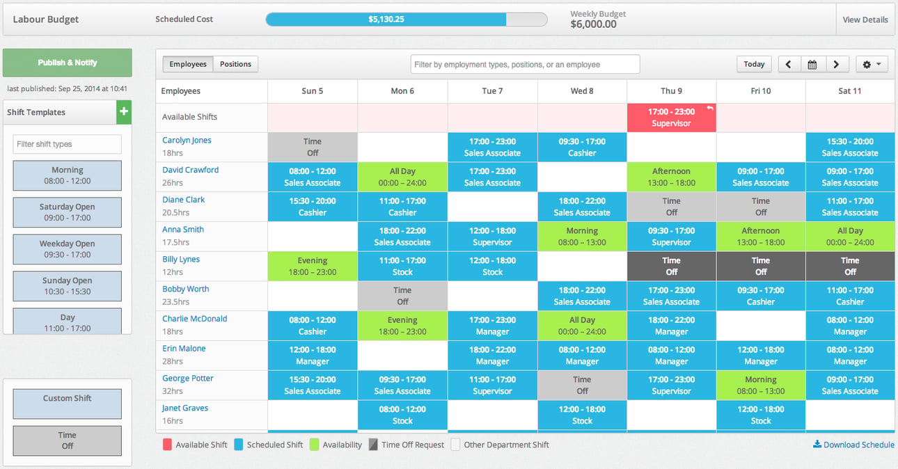 Overview of the Employee Department Calendar